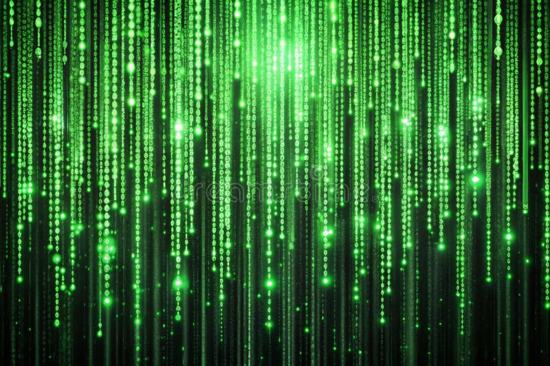 Digital Rain a Matrix Inspired Wallpaper. Generative AI Stock Photo ...