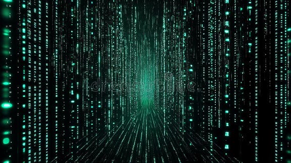 Digital Rain Matrix Style Background Showing Artificial Intelligence ...
