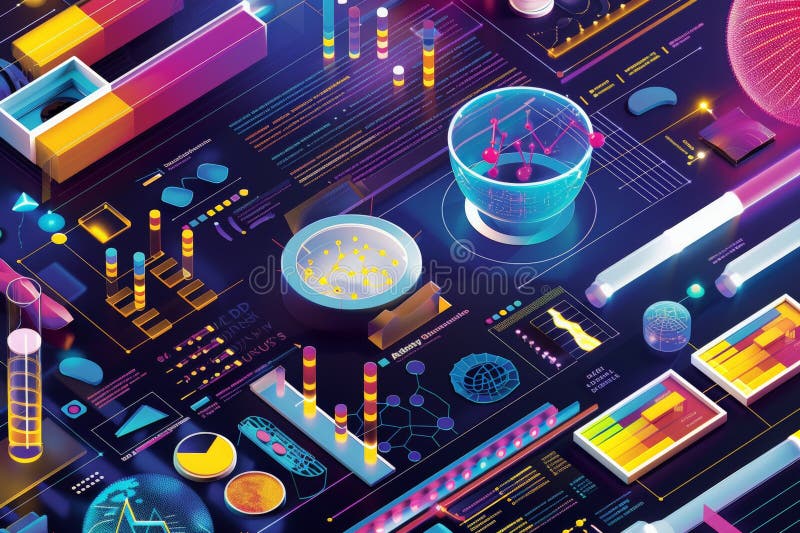 Digital Rainbow Explosion stock illustration. Illustration of artistic ...