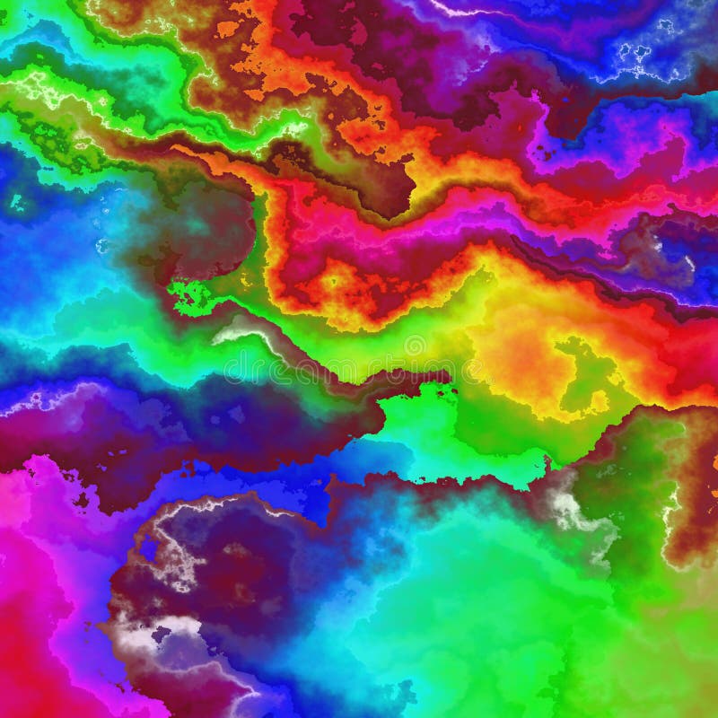Digital Rainbow Liquid Paint Stock Illustration - Illustration of ...