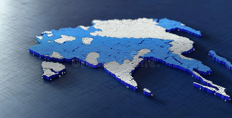 A Digital Raster Micro Structure of India As a 3D Illustration Stock ...