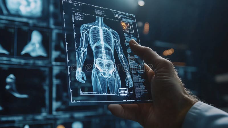 Digital X-ray of Human Body Stock Illustration - Illustration of hand ...