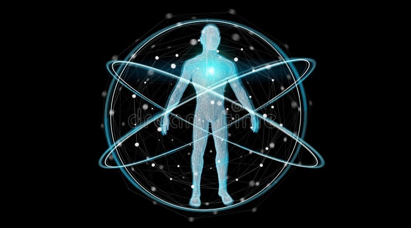 Digital X-ray Human Body Scan Background Interface 3D Rendering Stock ...