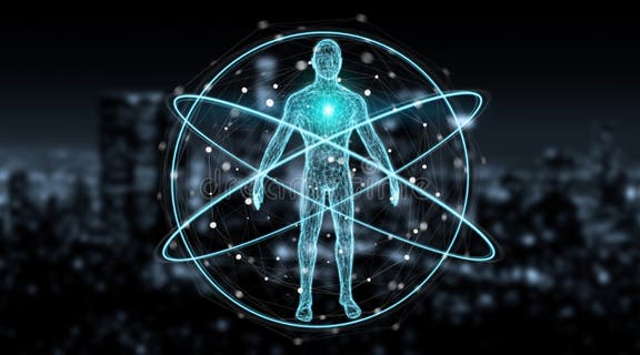 Digital X-ray Human Body Scan Background Interface 3D Rendering Stock ...