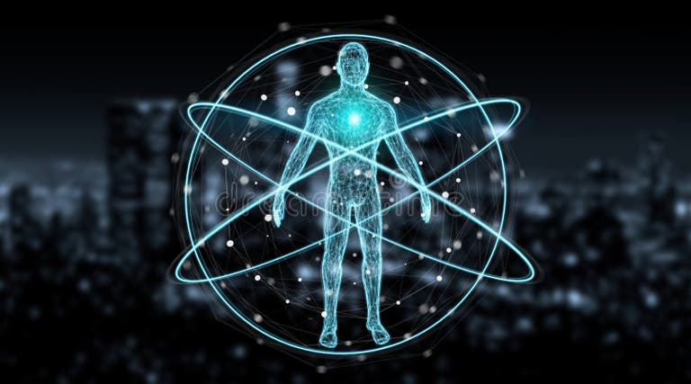 Digital X-ray Human Body Scan Background Interface 3D Rendering Stock ...