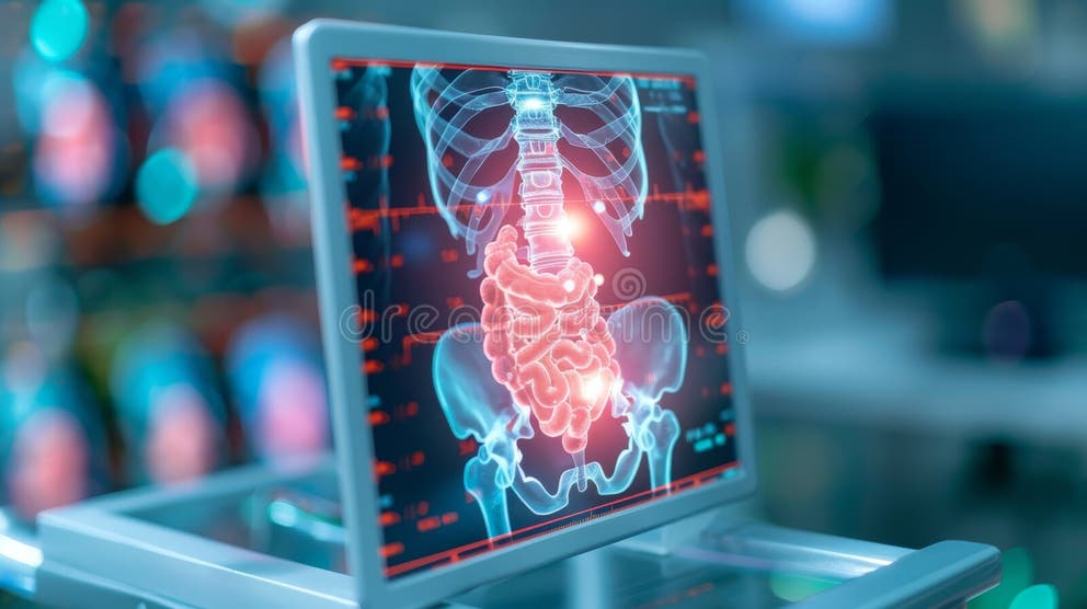 Digital X-Ray of Human Digestive System Stock Illustration ...