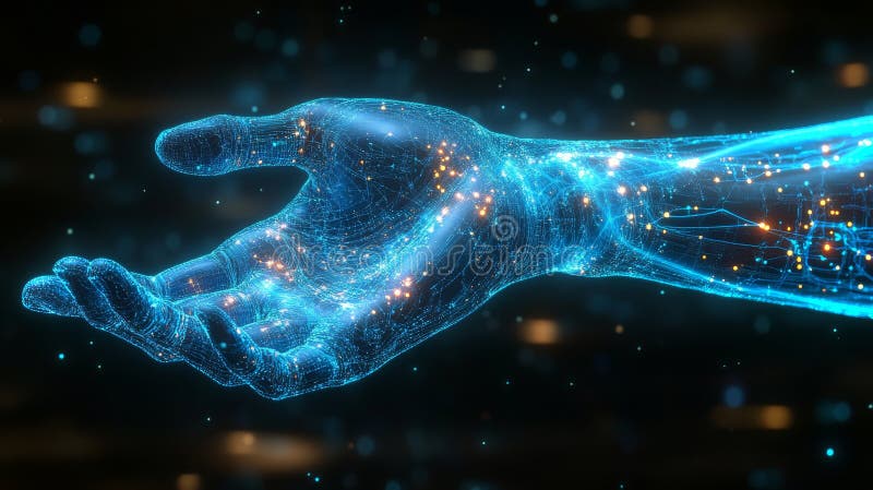 Digital X-ray Representation of a Forearm and Hand Showcasing Internal ...