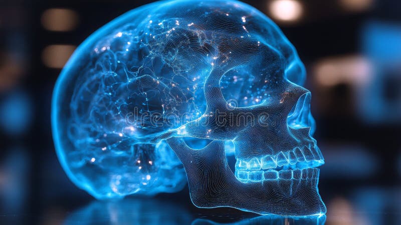Digital X-ray Visualization of a Human Skull Highlighting Intricate ...