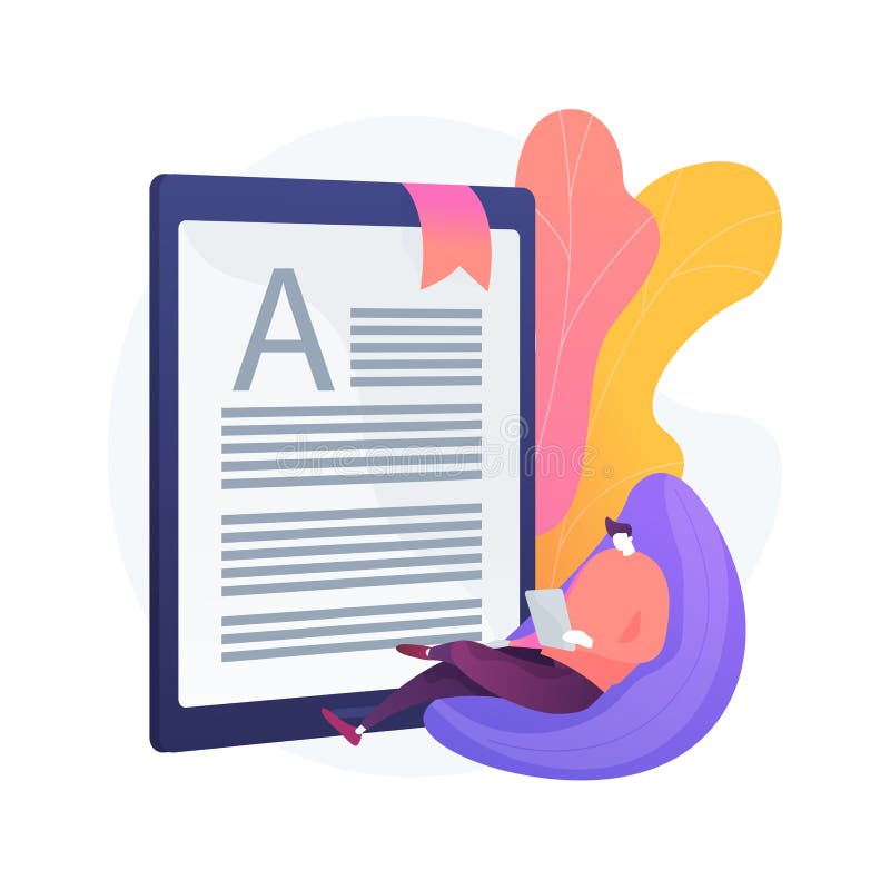 Digital Reading Abstract Concept Vector Illustration. Stock Vector ...