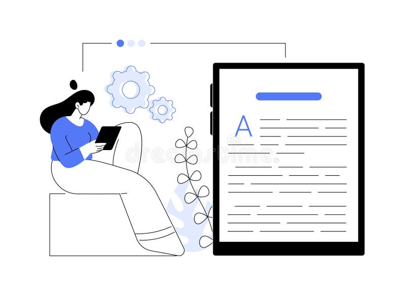 Digital Reading Abstract Concept Vector Illustration. Stock Vector ...