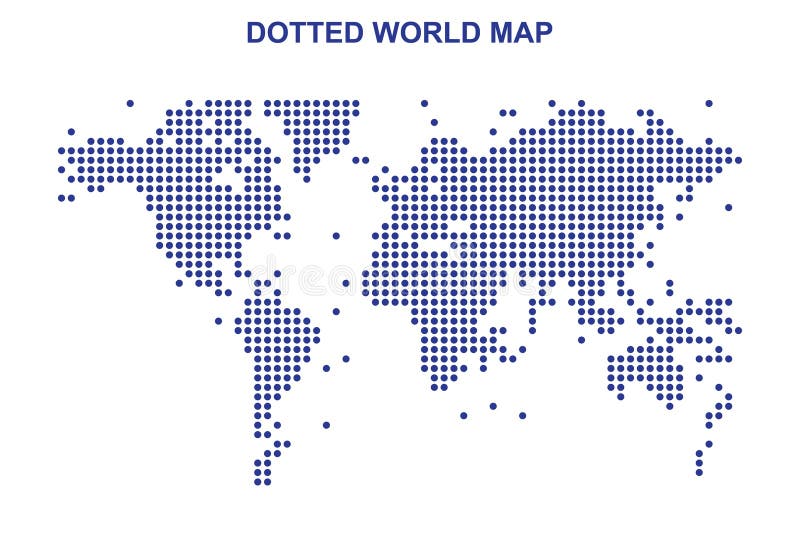 Digital and Realistic World Map Design in an Abstract Dotted Format ...