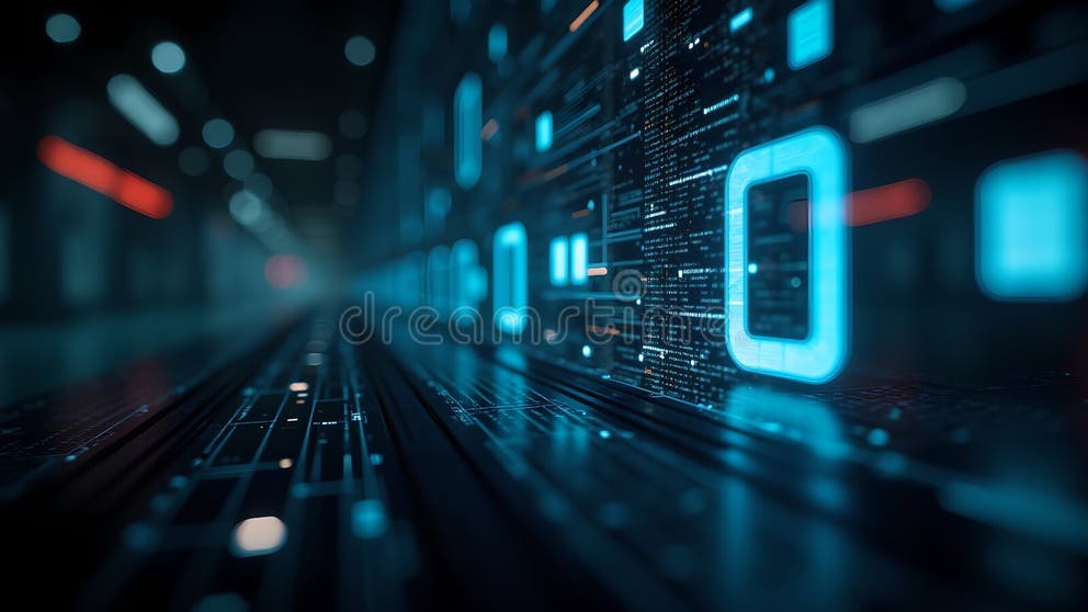 Digital Reality, Abstract Data Stream Display Stock Illustration ...