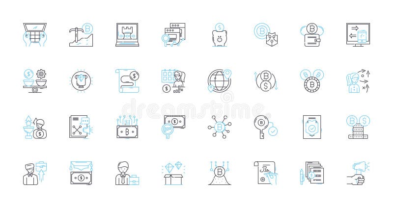 Digital Reality Linear Icons Set. Simulation, Virtuality, Artificiality ...