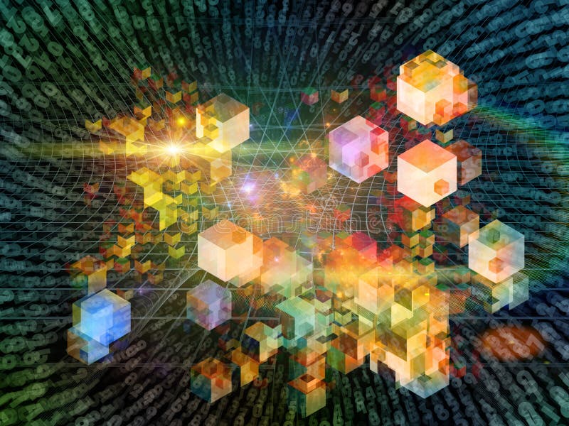 Digital Realm stock illustration. Illustration of cube - 204031084