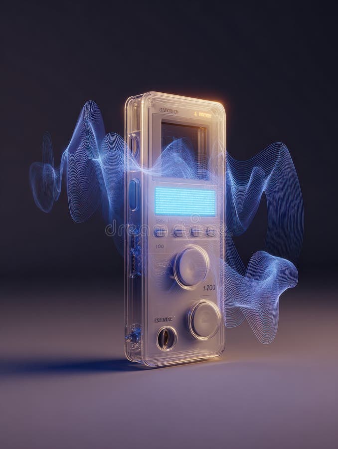 Digital Recorder Displays Floating Waveforms Representing Storytelling ...