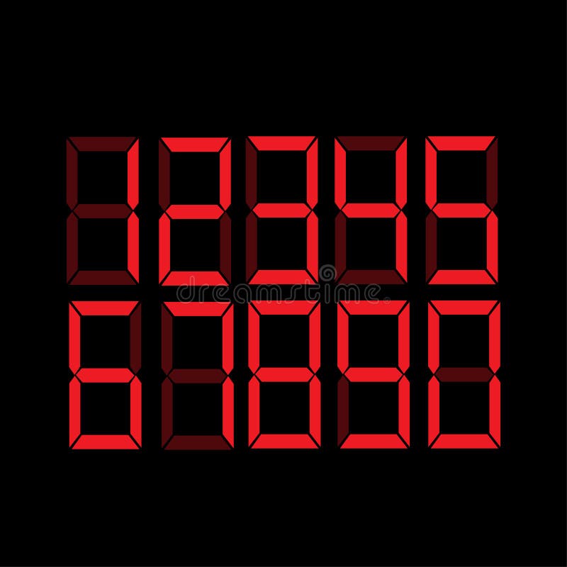 Digital Red Numbers, Vector Stock Vector - Illustration of design ...