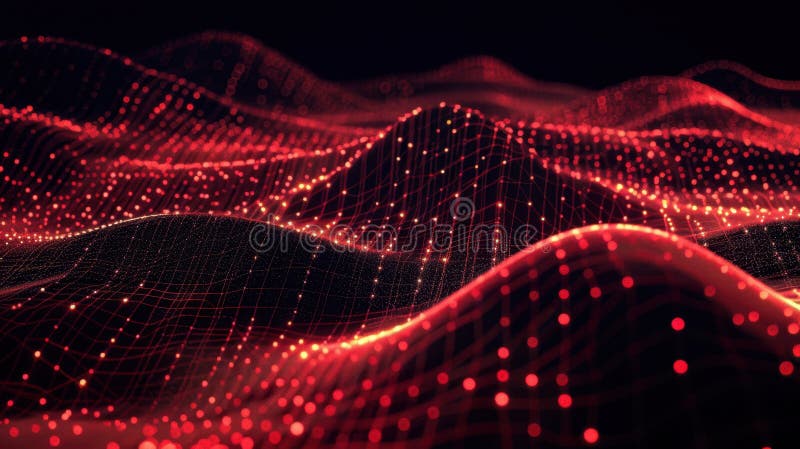 The Digital Red Wave.AI Generated Image Stock Photo - Image of motion ...