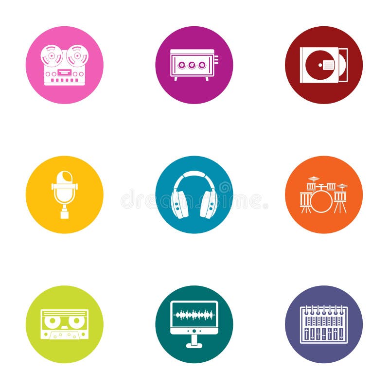 Digital Registration Icons Set, Flat Style Stock Vector - Illustration ...