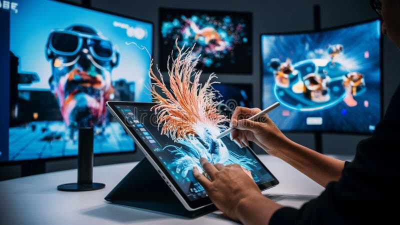 Digital Renaissance - Digital Art Creation Tools Stock Illustration ...