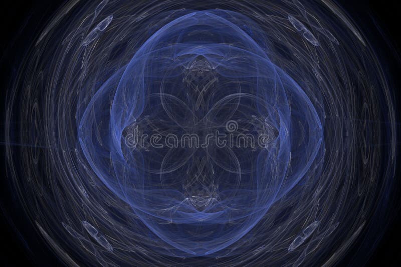 Digital Render of an Abstract Fractal on a Black Background Stock ...