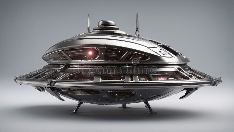 Digital Render of an Alien Space Ship Isolated on White Background ...