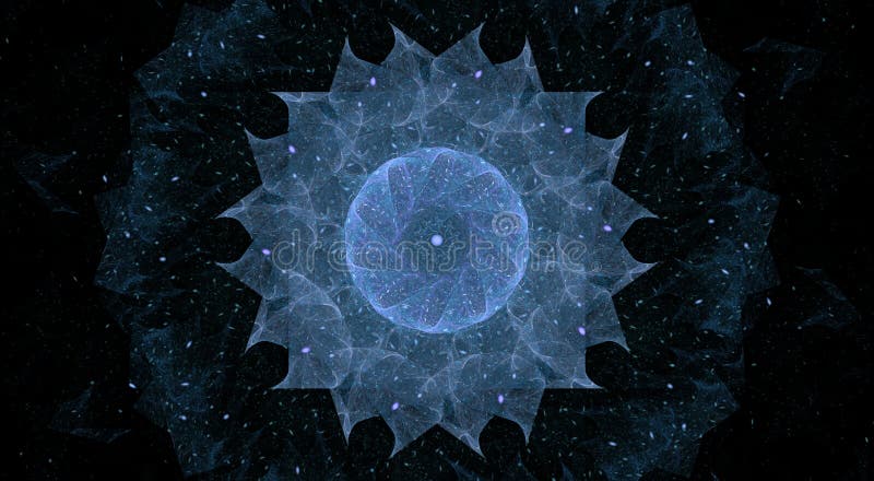 Digital Render Beautiful Exquisite Blue Fractal Patterns Rotating ...