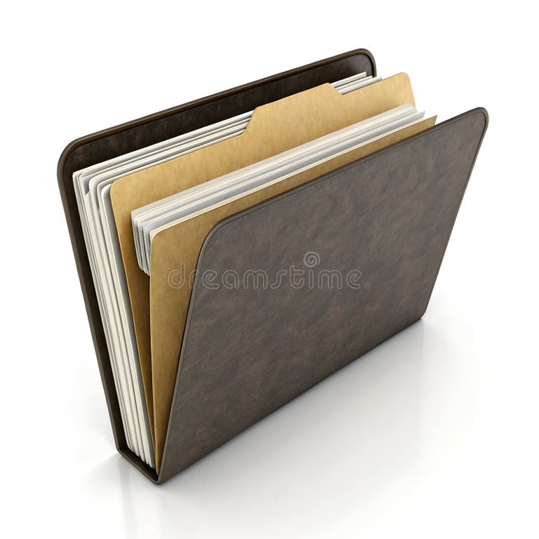 Digital Render of File Folder Isolated on White Background Stock ...