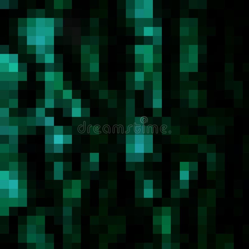 Digital Render of a Green Black Pixelated Background Stock Illustration ...