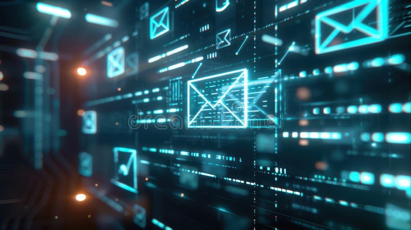The Digital Email Network. AI Generated Stock Photo - Image of graphic ...