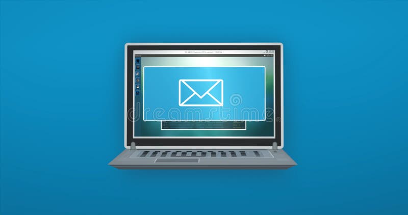Digital Render of a Laptop with an Email Notification Stock Photo ...