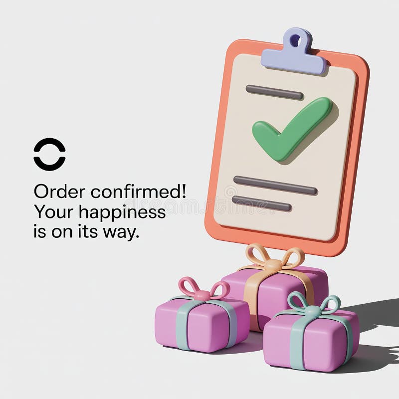 Digital Render Showing a Completed Checklist Above Three Gift Boxes ...