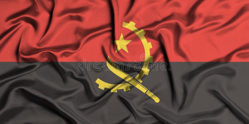 Digital Render of the Textured Fabric National Flag of Angola Stock ...
