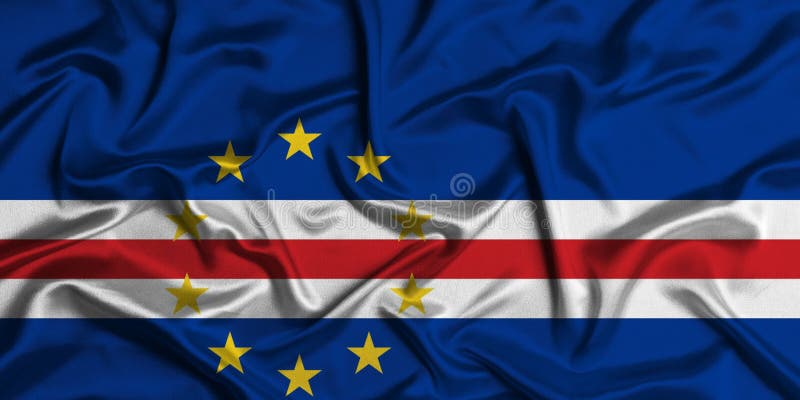 Digital Render of the Textured Fabric National Flag of Cape Verde Stock ...
