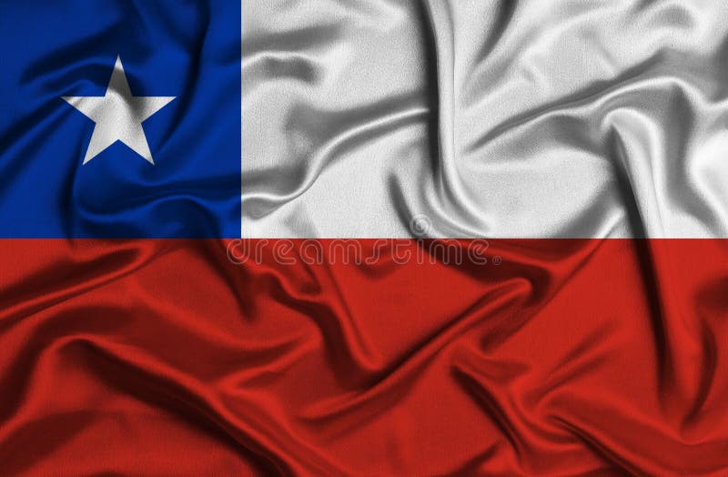 Digital Render of the Textured Fabric National Flag of Chile Stock ...