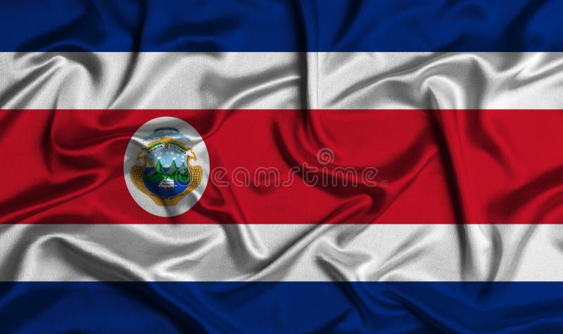 Digital Render of the Textured Fabric National Flag of Costa Rica Stock ...
