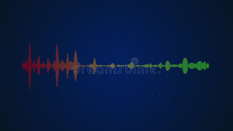 Digital Render of a Vibrating Sound Wave on a Blue Background Stock ...