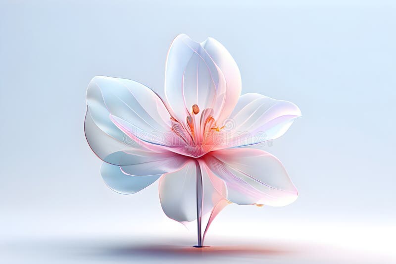 Digital Rendered Flower Evolving in a Futuristic Forward Botanical ...