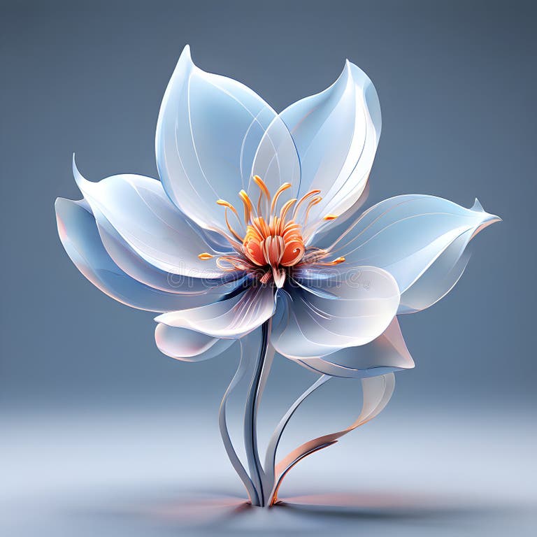 Digital Rendered Flower Evolving in a Futuristic Forward Botanical ...