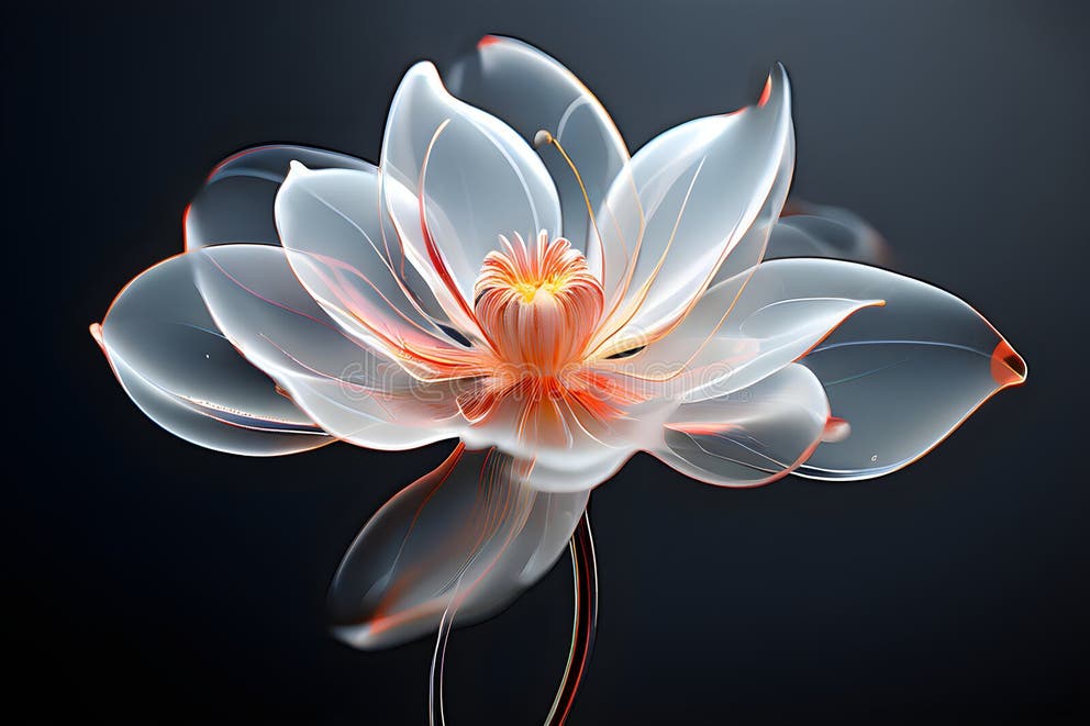 Digital Rendered Flower Evolving in a Futuristic Forward Botanical ...