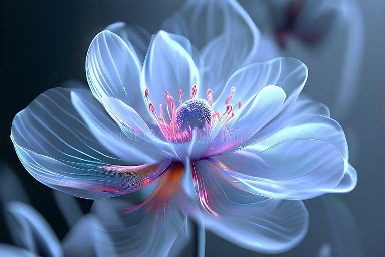 Digital Rendered Flower Evolving in a Futuristic Forward Botanical ...