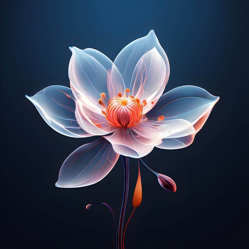 Digital Rendered Flower Evolving in a Futuristic Forward Botanical ...