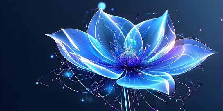 Digital Rendered Flower Evolving in a Futuristic Forward Botanical ...