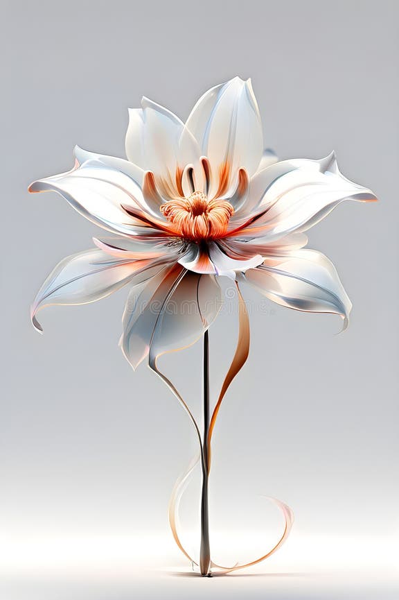 Digital Rendered Flower Evolving in a Futuristic Forward Botanical ...