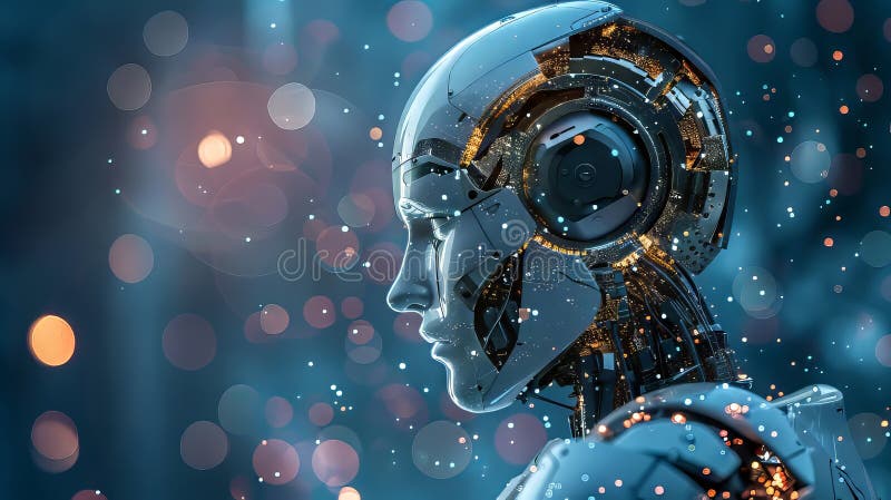 Digital Rendering of an AI Robot with Advanced Sensory Perception Stock ...