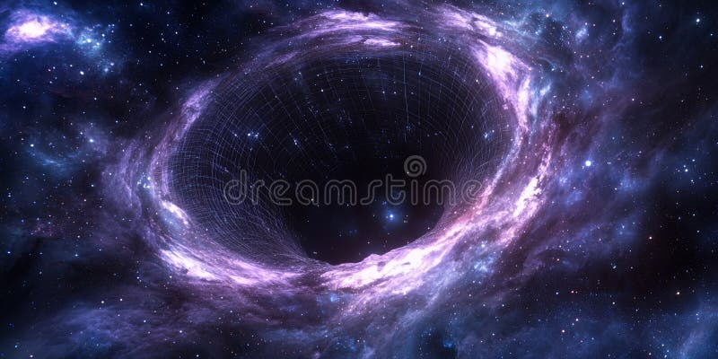 A Digital Rendering of a Black Hole in Space Stock Illustration ...