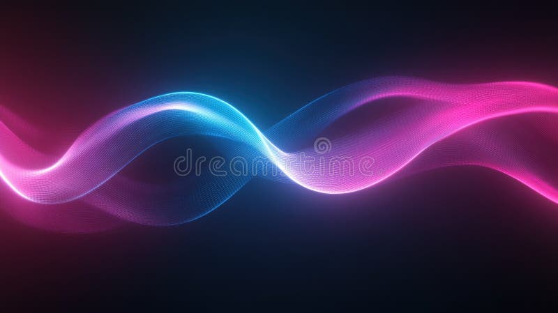Abstract Blue and Pink Neon Wave Stock Illustration - Illustration of ...