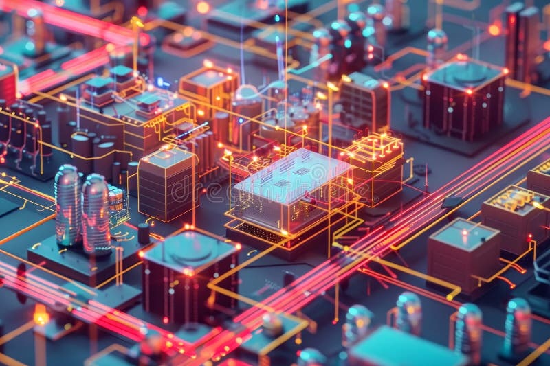 A Digital Rendering of a Bustling Cityscape Filled with Tall Buildings ...