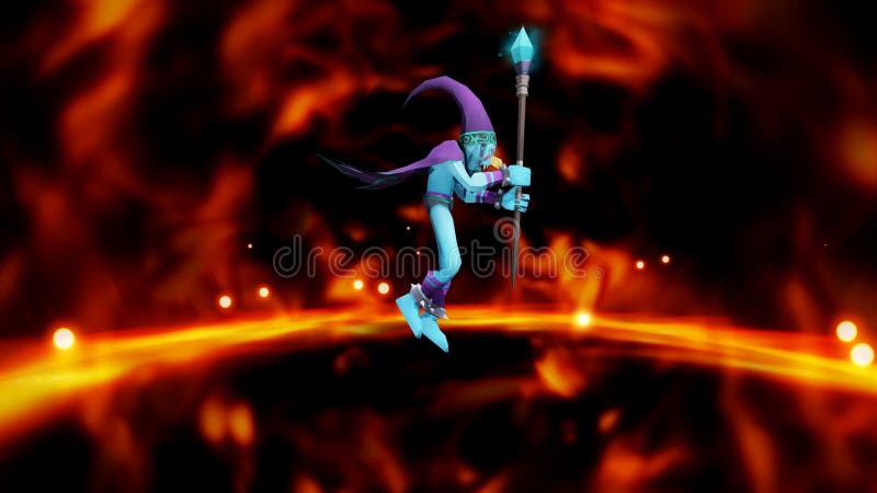 Digital Rendering Cartoon Wizard Motion Background Stock Illustration ...
