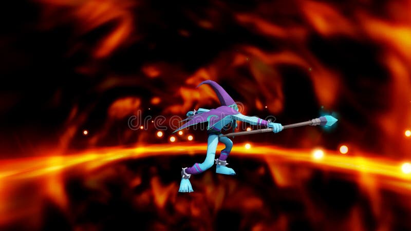 Digital Rendering Cartoon Wizard Motion Background Stock Illustration ...
