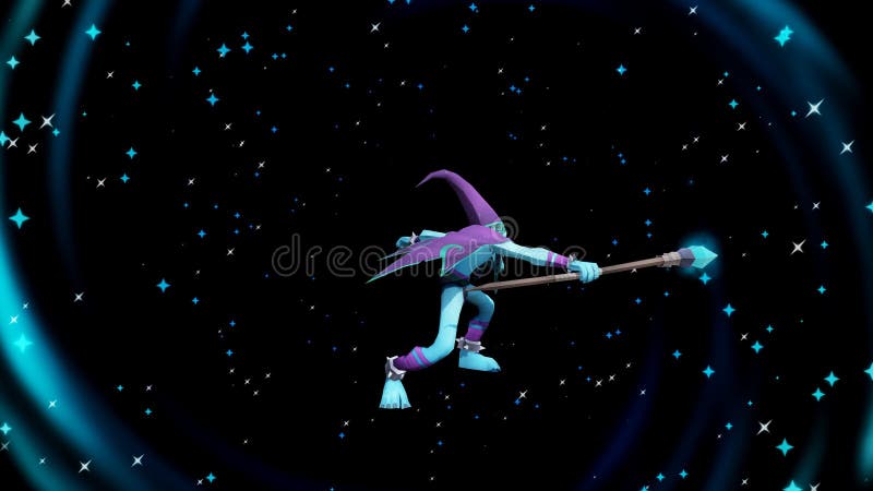 Digital Rendering Cartoon Wizard Motion Background Stock Illustration ...